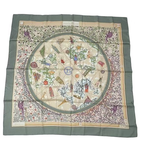 Hermes | Accessories | Hermes Carre 9 Wwwhermescom World Map Scarf Silk ...